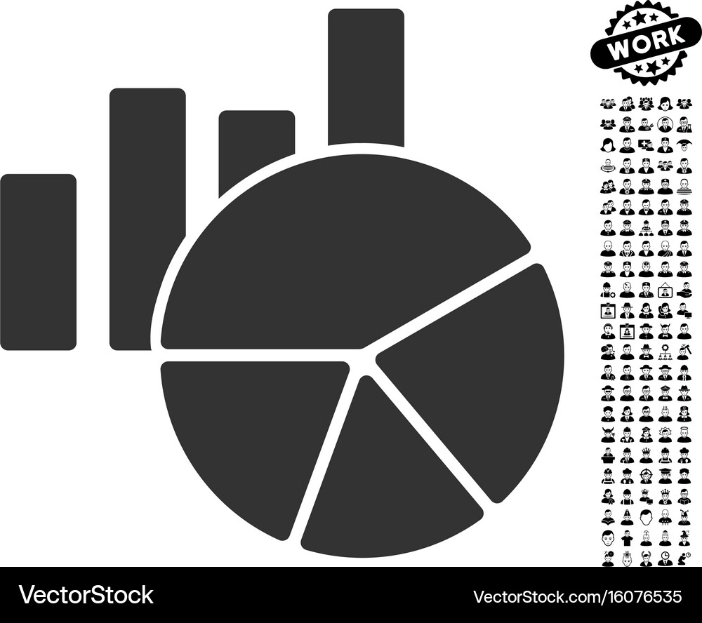 Charts icon with people bonus Royalty Free Vector Image