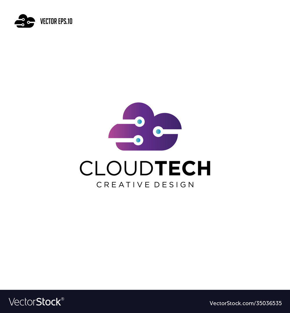 Cloud network logo computing Royalty Free Vector Image