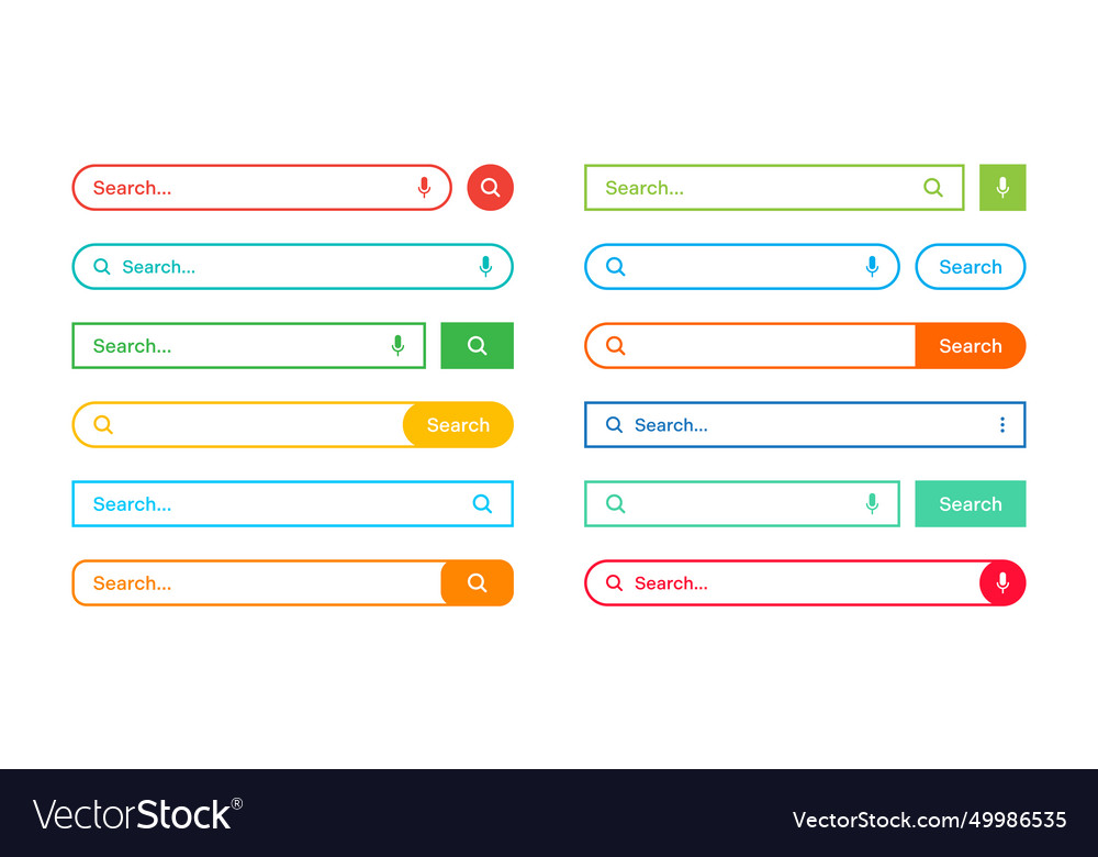 Colorful search bar templates internet browser Vector Image Colorful search bar templates internet browser Vector Image