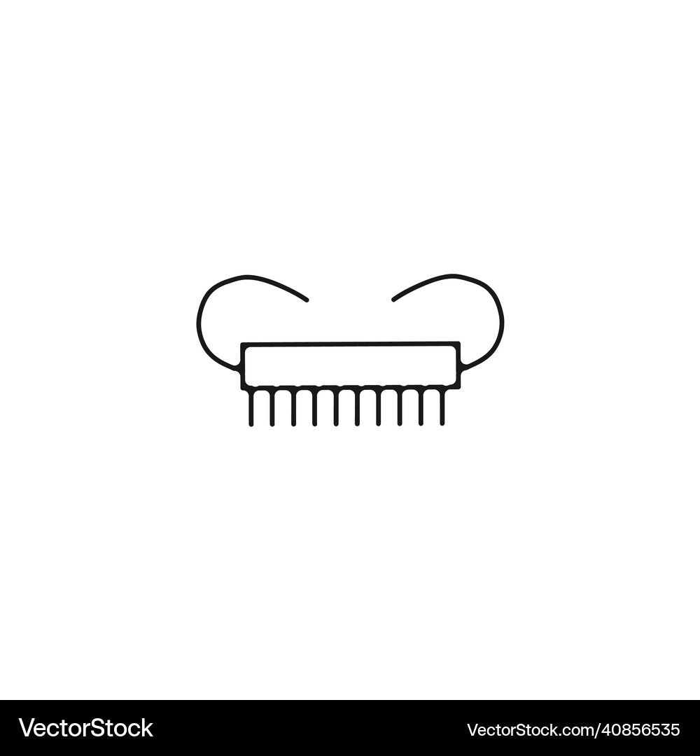 Hair clamp thin line icon clamp hand drawn Vector Image