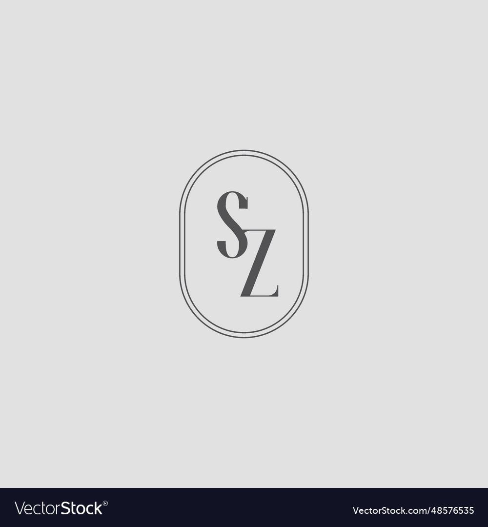 Initial sz wedding monogram logo design Royalty Free Vector