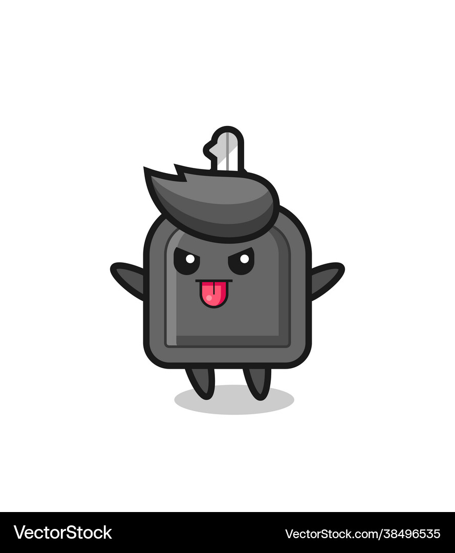 Naughty car key character in mocking pose Vector Image