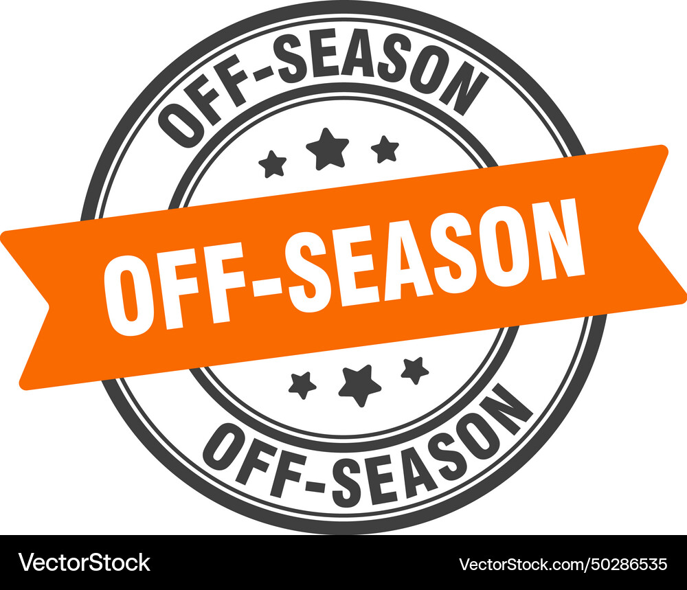 Off-season stamp label on transparent Royalty Free Vector
