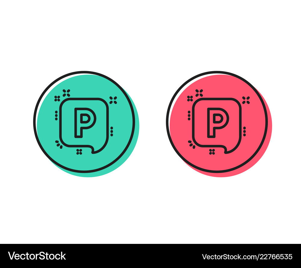 Parking line icon car park sign Royalty Free Vector Image