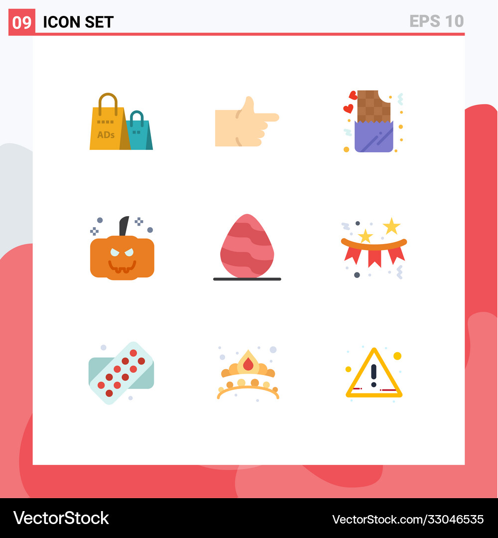 Pictogram set 9 simple flat colors nature Vector Image