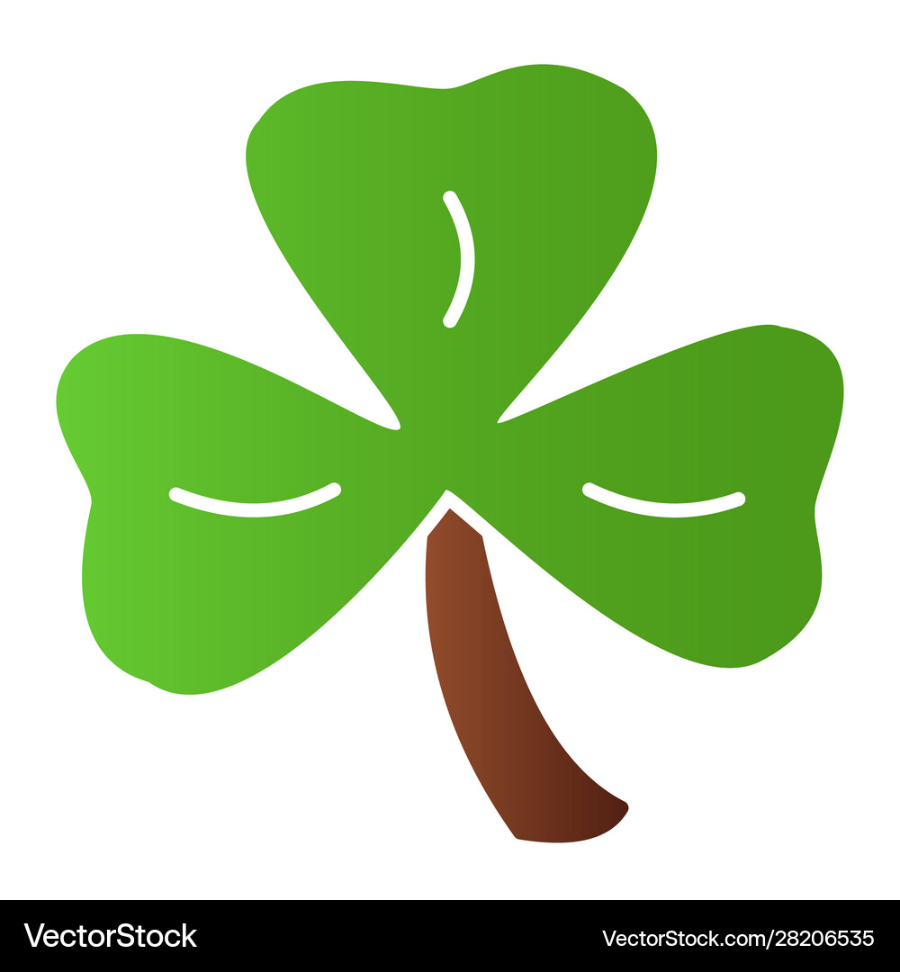 Three leaf clover flat icon shamrock color icons Vector Image