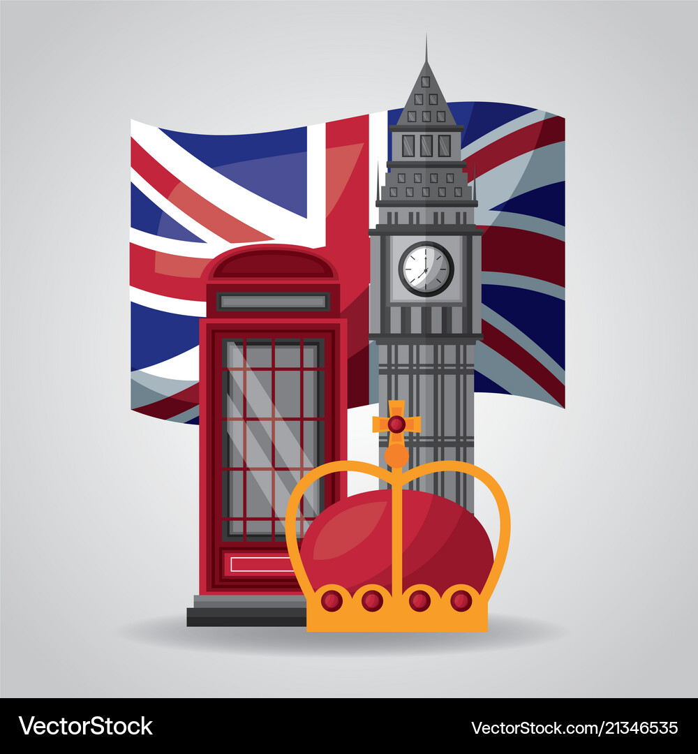 United kingdom places flag Royalty Free Vector Image