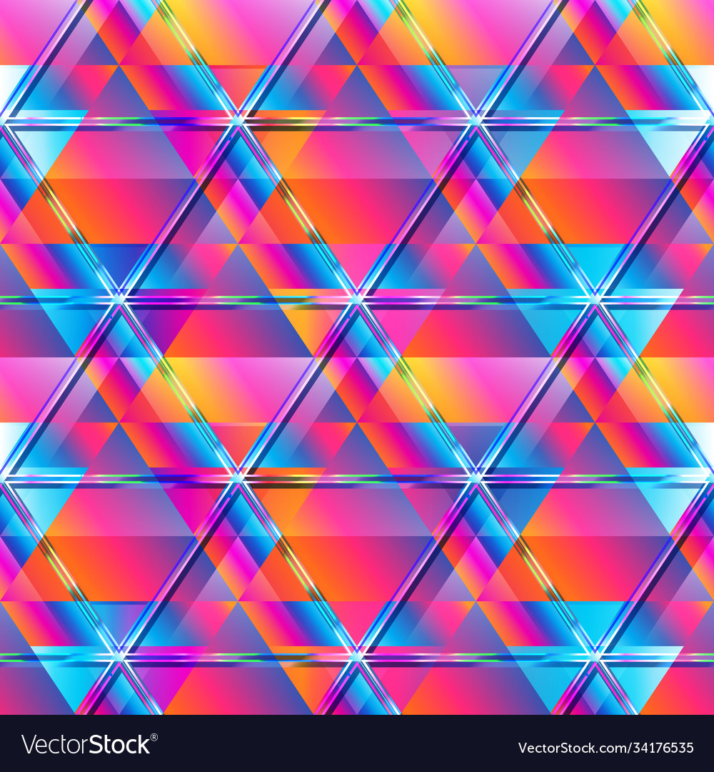 Vibrant triangle mosaic seamless pattern Vector Image Vibrant triangle mosaic seamless pattern Vector Image