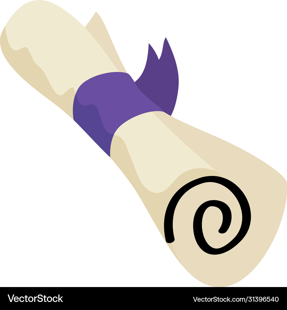 Diploma graduation roll isolated icon Royalty Free Vector