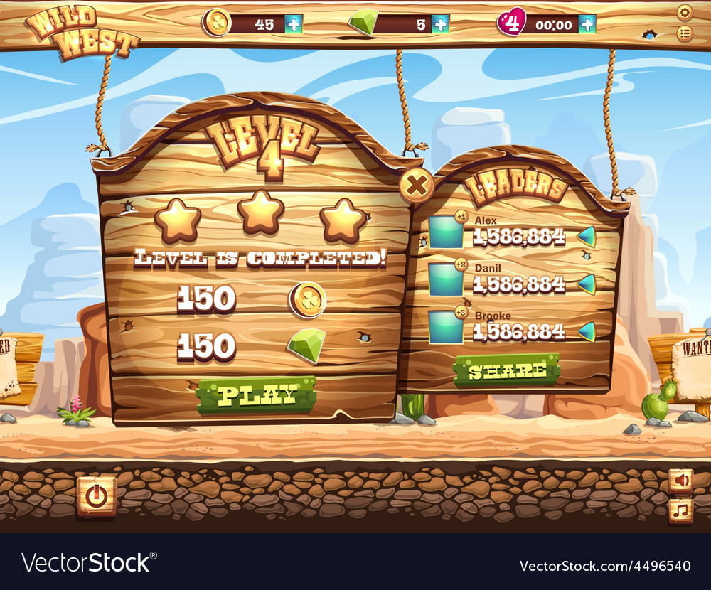 Example window complete level and receive Vector Image