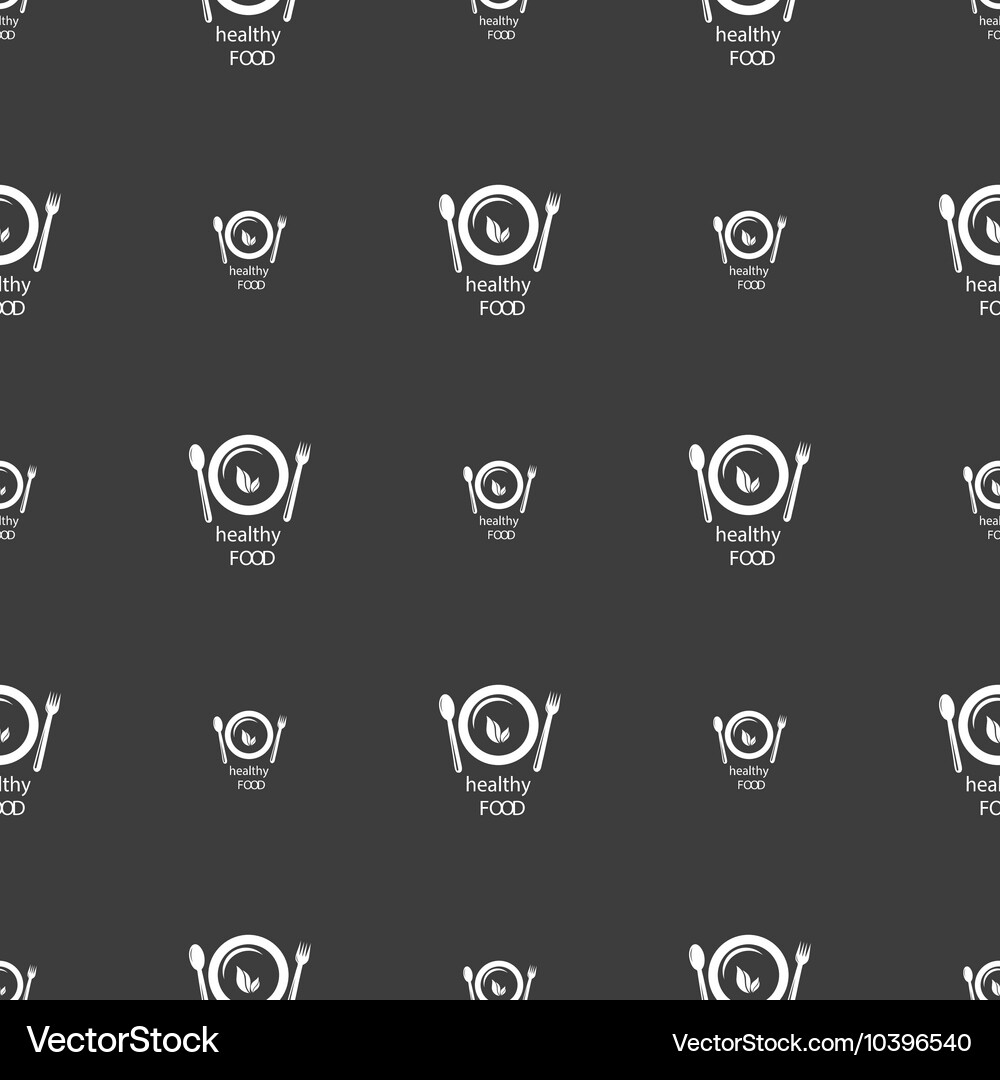 Healthy food concept sign seamless pattern Vector Image