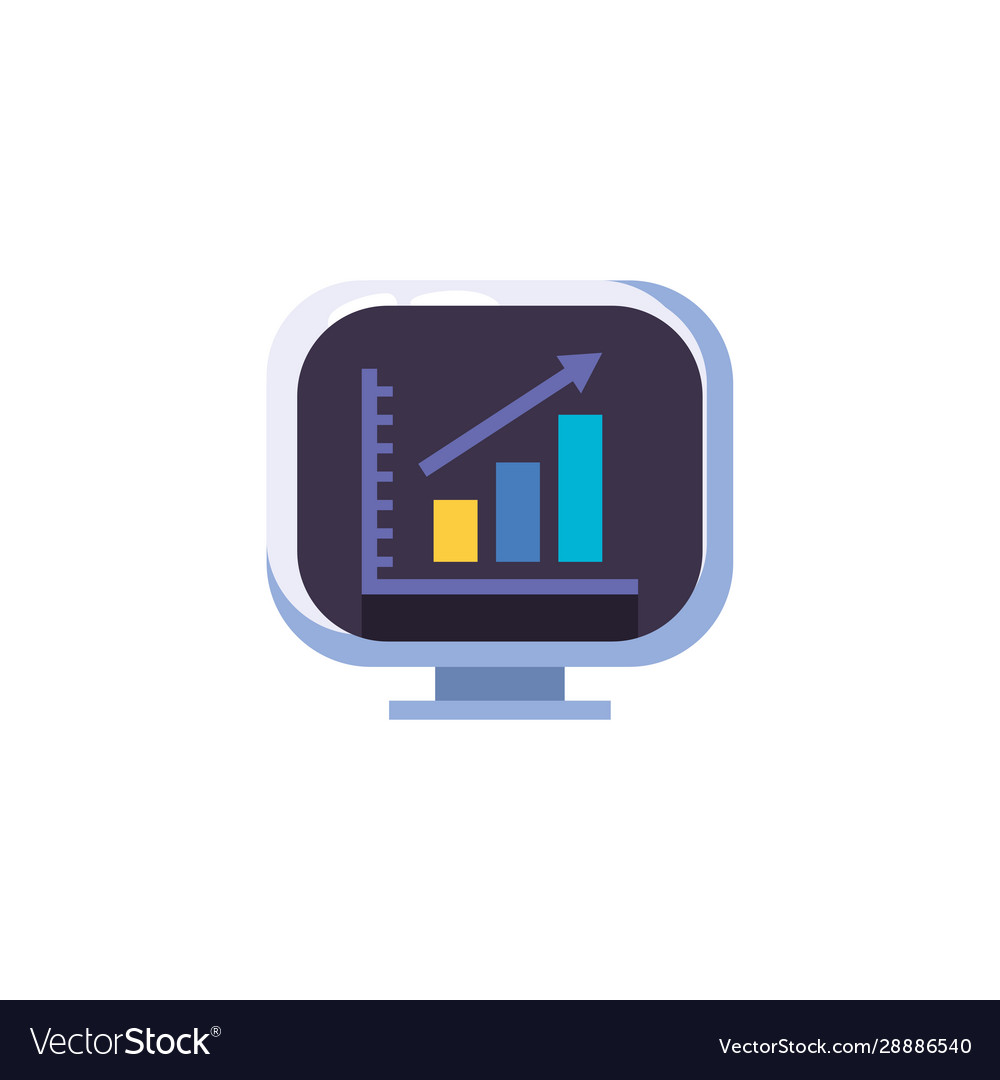 Isolated increase workflow inside computer Vector Image