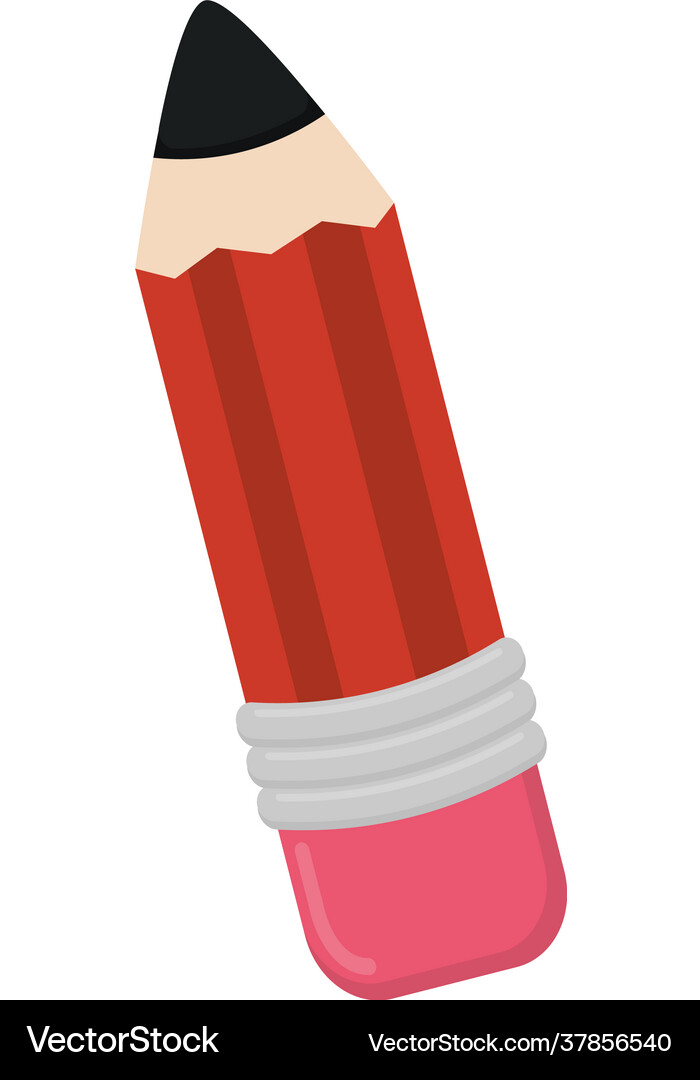 Isolated pencil icon school supplies Royalty Free Vector