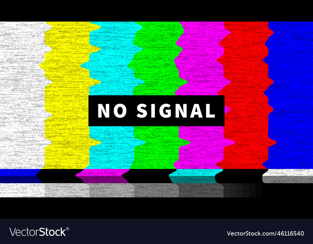 No Signal Tv Screen Test Glitch Color Pattern Vector Image No Signal Tv Screen Test Glitch Color Pattern Vector Image