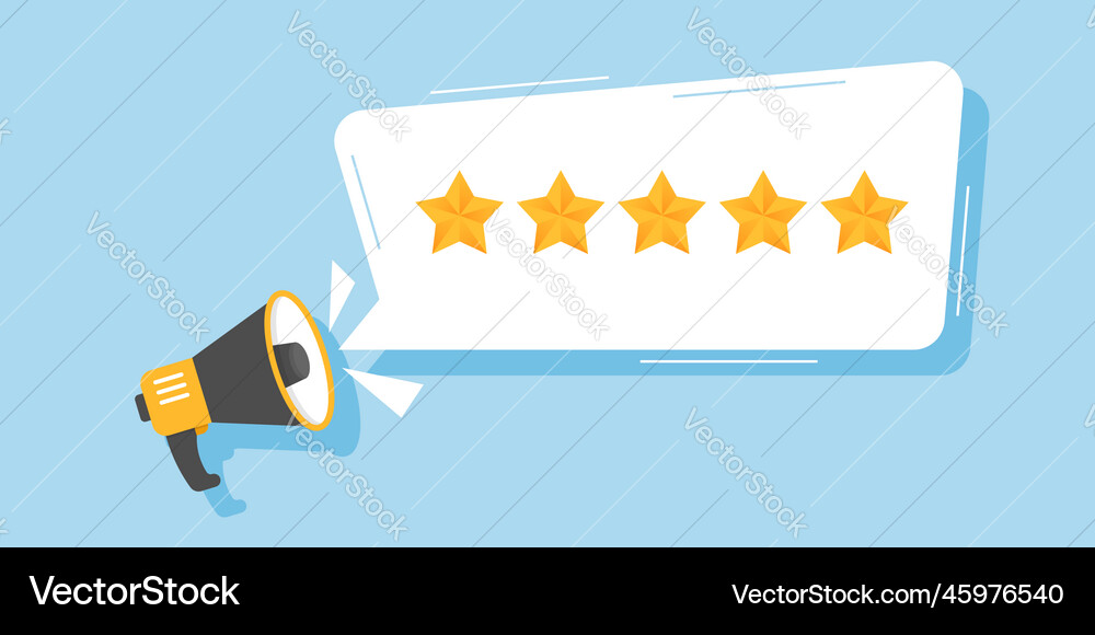 Review rating icon in flat style customer Vector Image