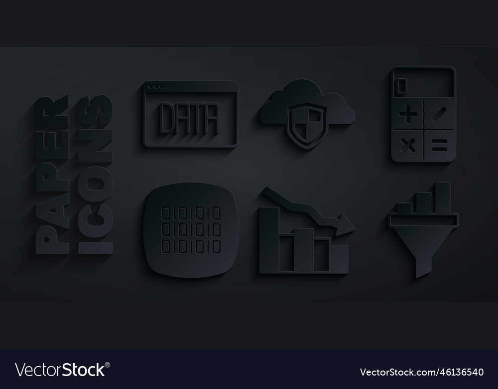 Set financial growth decrease calculator binary Vector Image Set financial growth decrease calculator binary Vector Image