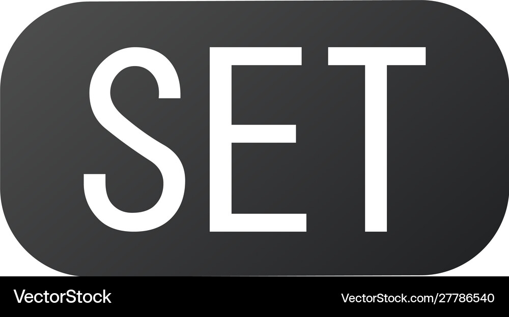 Set icon on buttons stock isolated white Vector Image