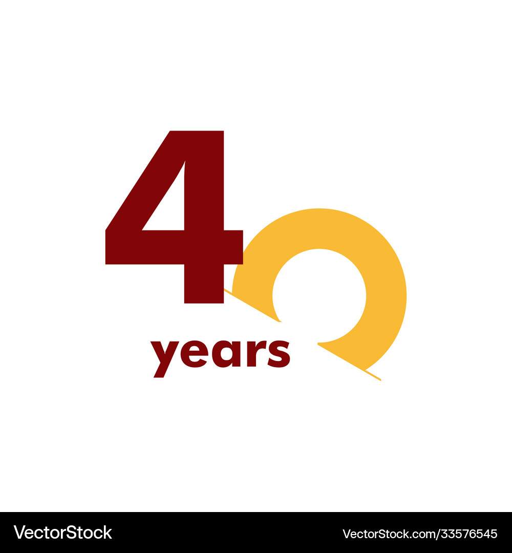 40 year anniversary elegant number template design