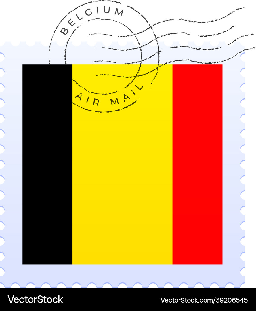 Belgium postage mark national flag postage stamp Vector Image