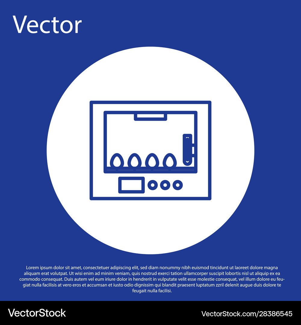Blue line incubator for eggs icon isolated on Vector Image