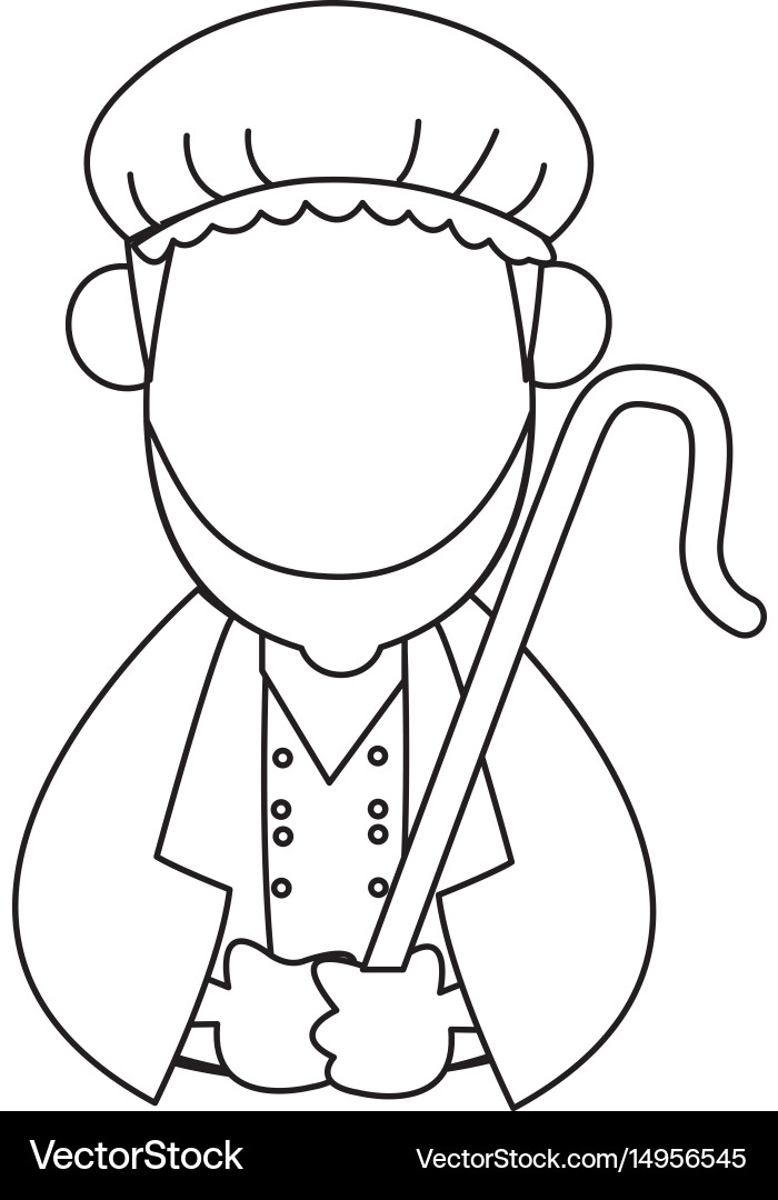 Cartoon shepherd holding stick with tunic Vector Image