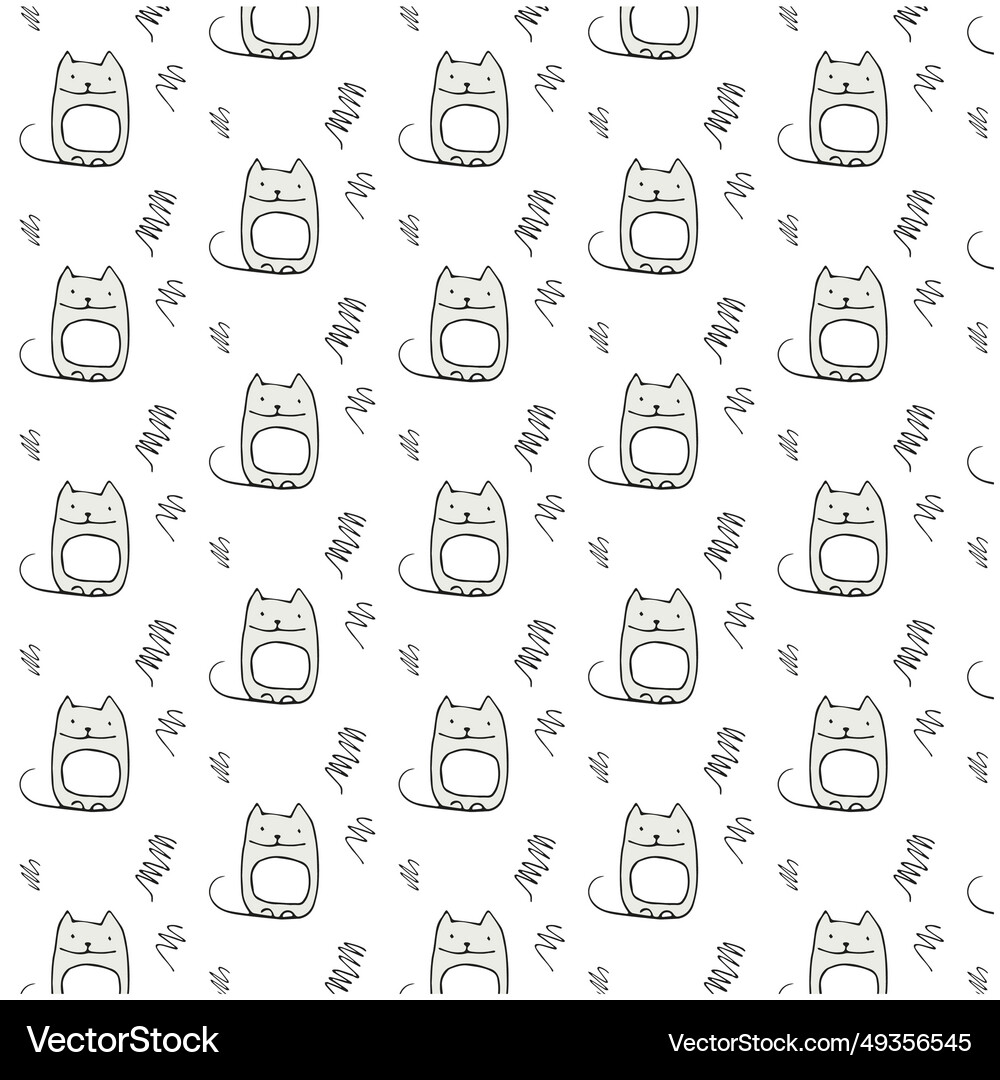 Cat seamless pattern Royalty Free Vector Image