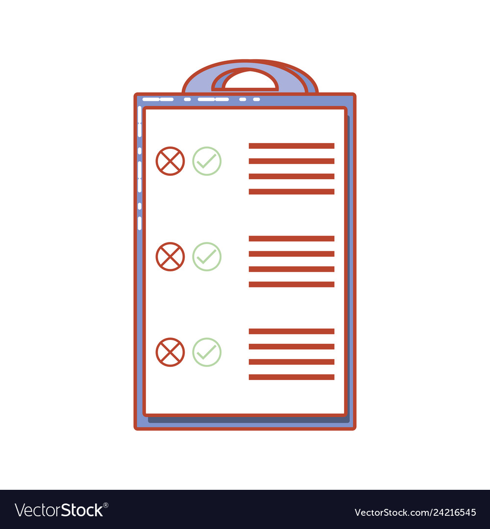 Clipboard checklist isolated icon Royalty Free Vector Image