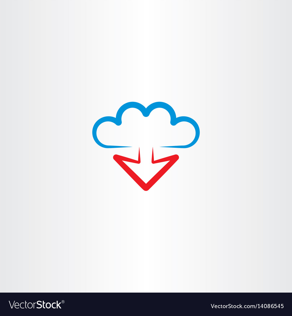 Cloud and arrow download icon Royalty Free Vector Image