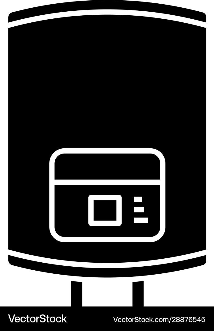 Electric water heater glyph icon Royalty Free Vector Image