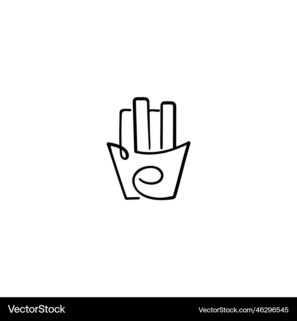 French fries line style icon design Royalty Free Vector
