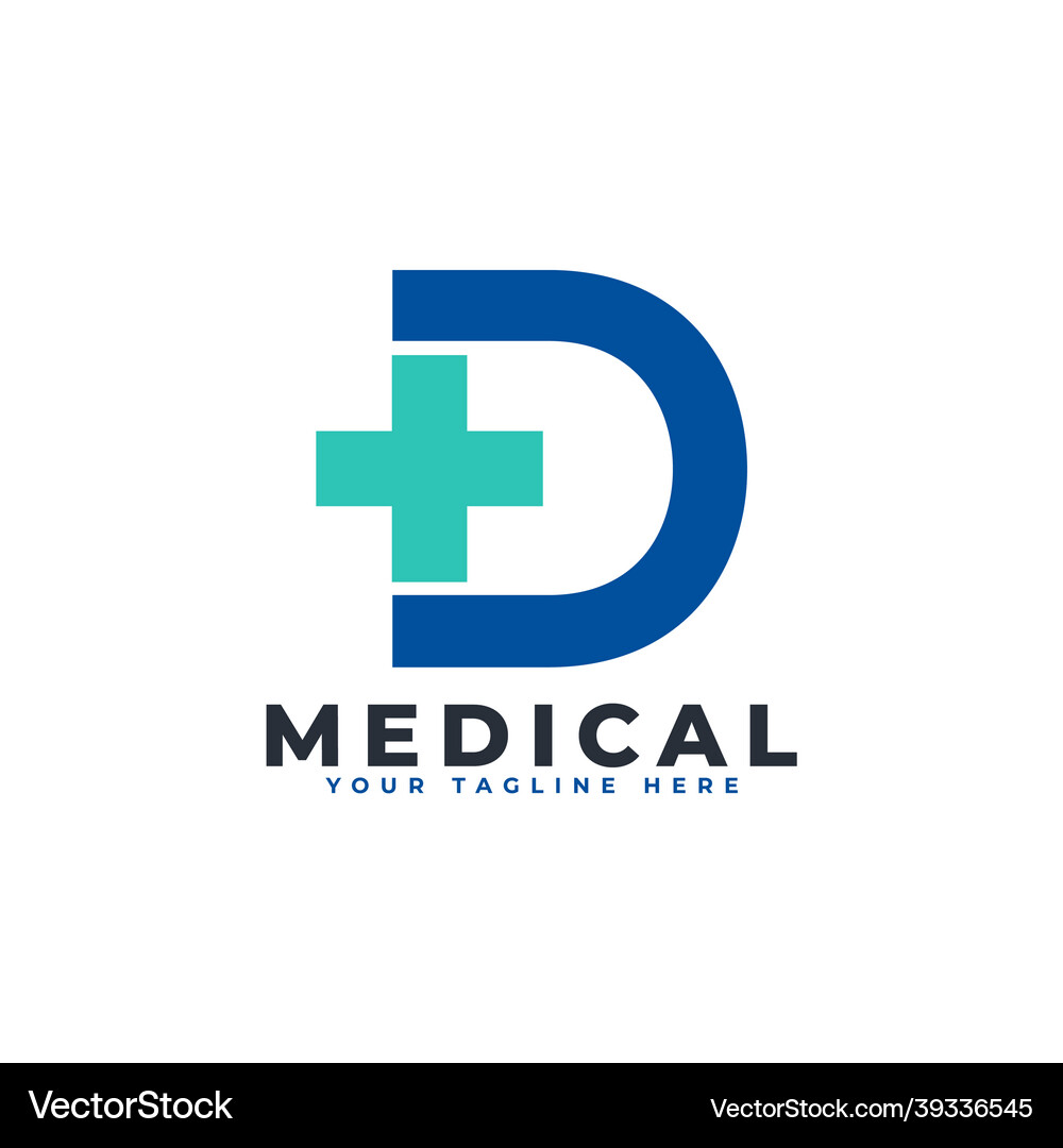 Letter d cross plus logo usable for business Vector Image