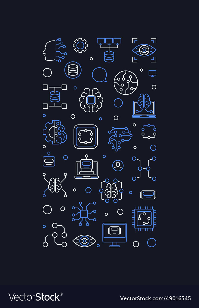 Machine learning - ml vertical creative banner Vector Image