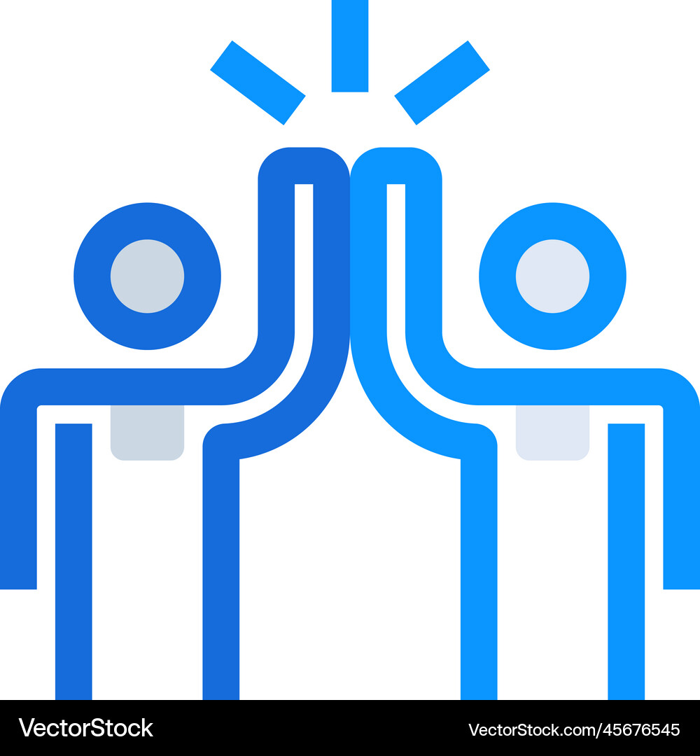Partnership business management icon with blue Vector Image