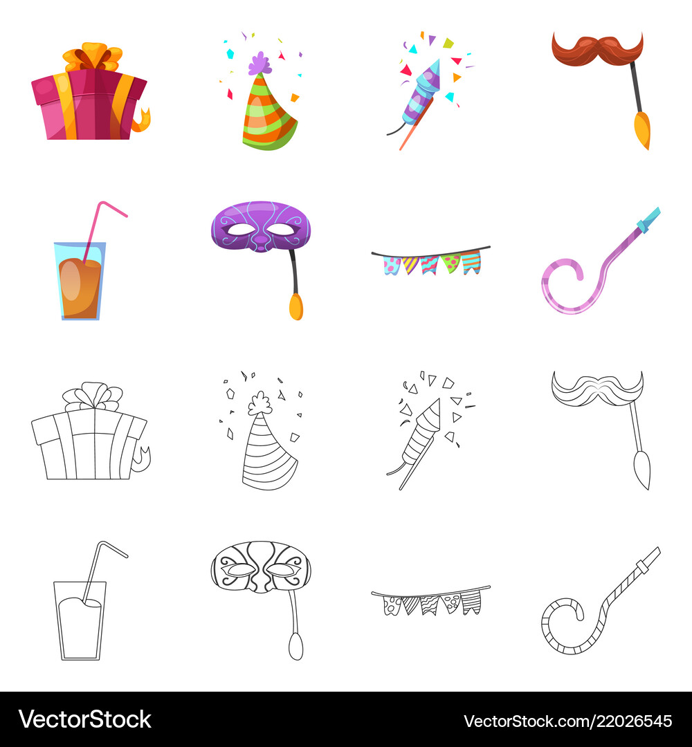 Party and birthday sign Royalty Free Vector Image