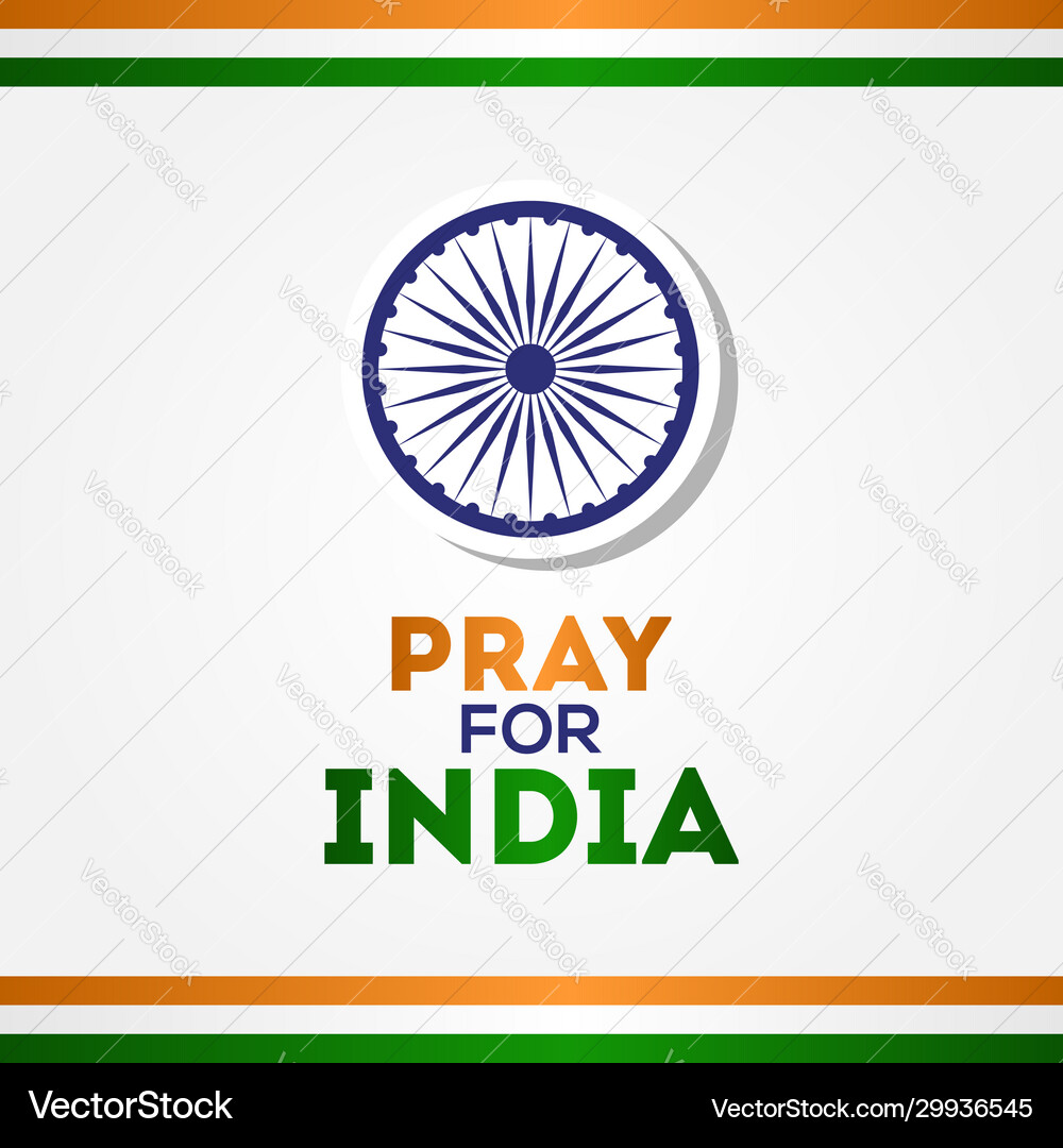 Pray for india design banner or background Vector Image