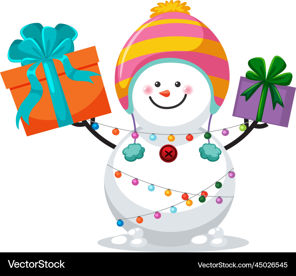 Snowman in christmas theme Royalty Free Vector Image