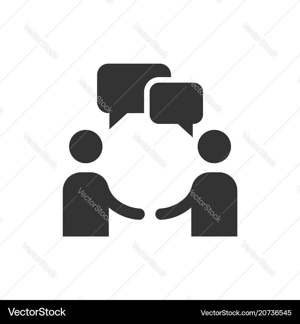 Talk people icon in flat style man with speech Vector Image