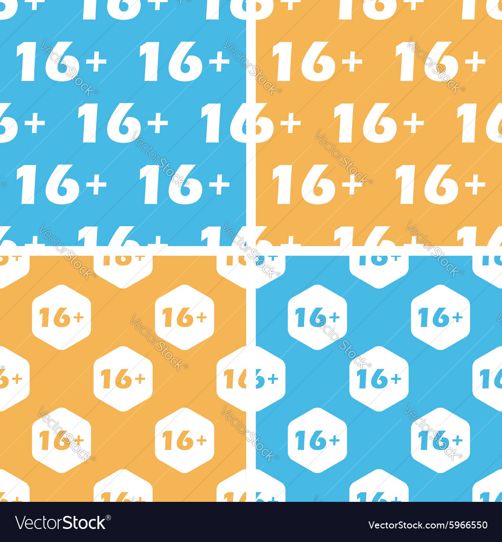 16 plus pattern set colored Royalty Free Vector Image