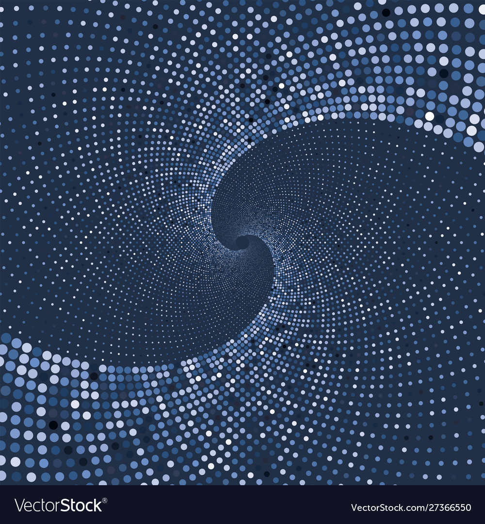 Dotted halftone spiral pattern or texture Vector Image