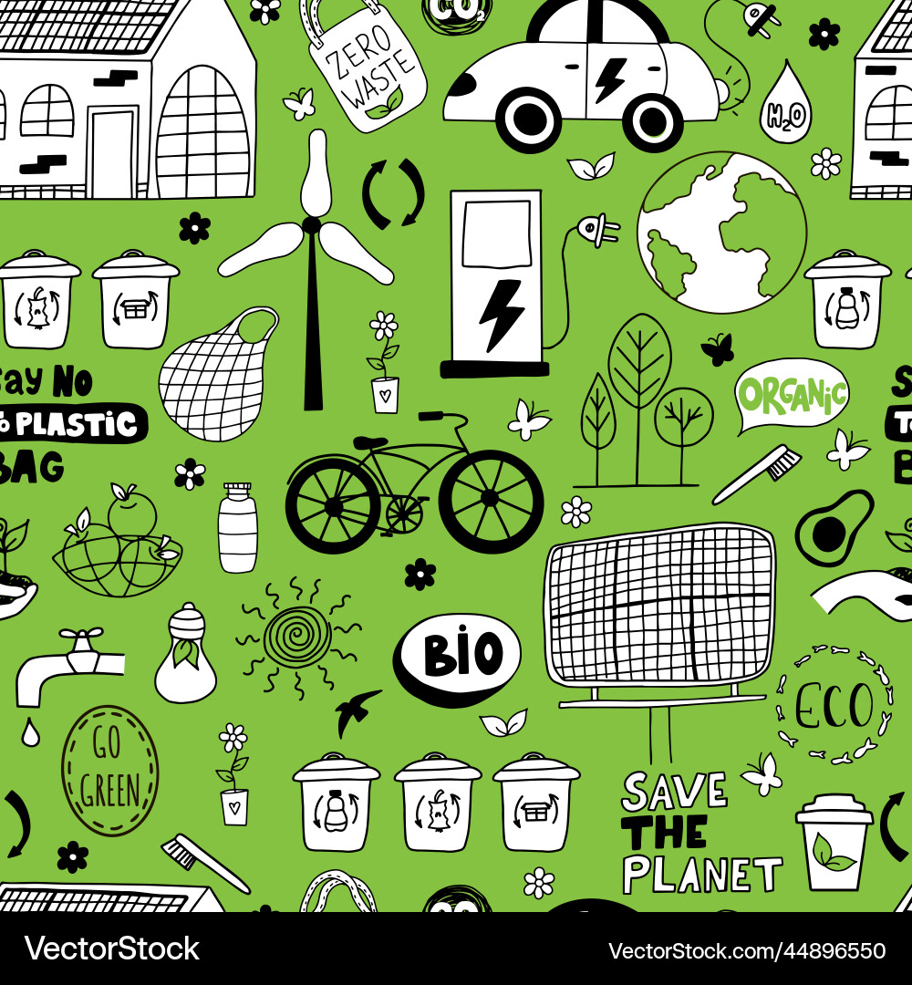 Ecology problem seamless pattern Royalty Free Vector Image