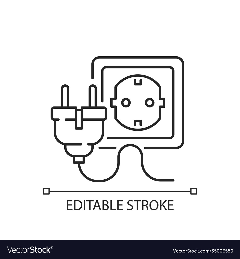 Electrical insert for cable linear icon Royalty Free Vector