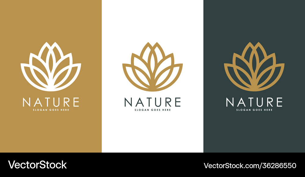 Nature flower logo premium Royalty Free Vector Image