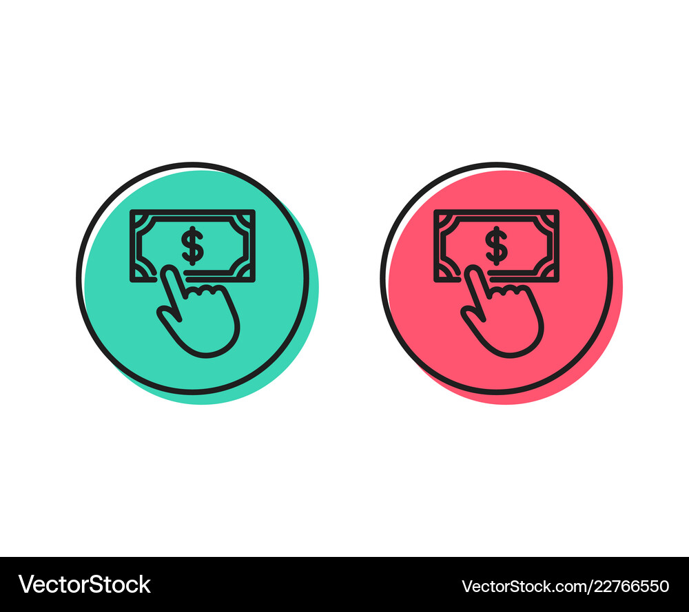 Payment click line icon dollar exchange sign Vector Image