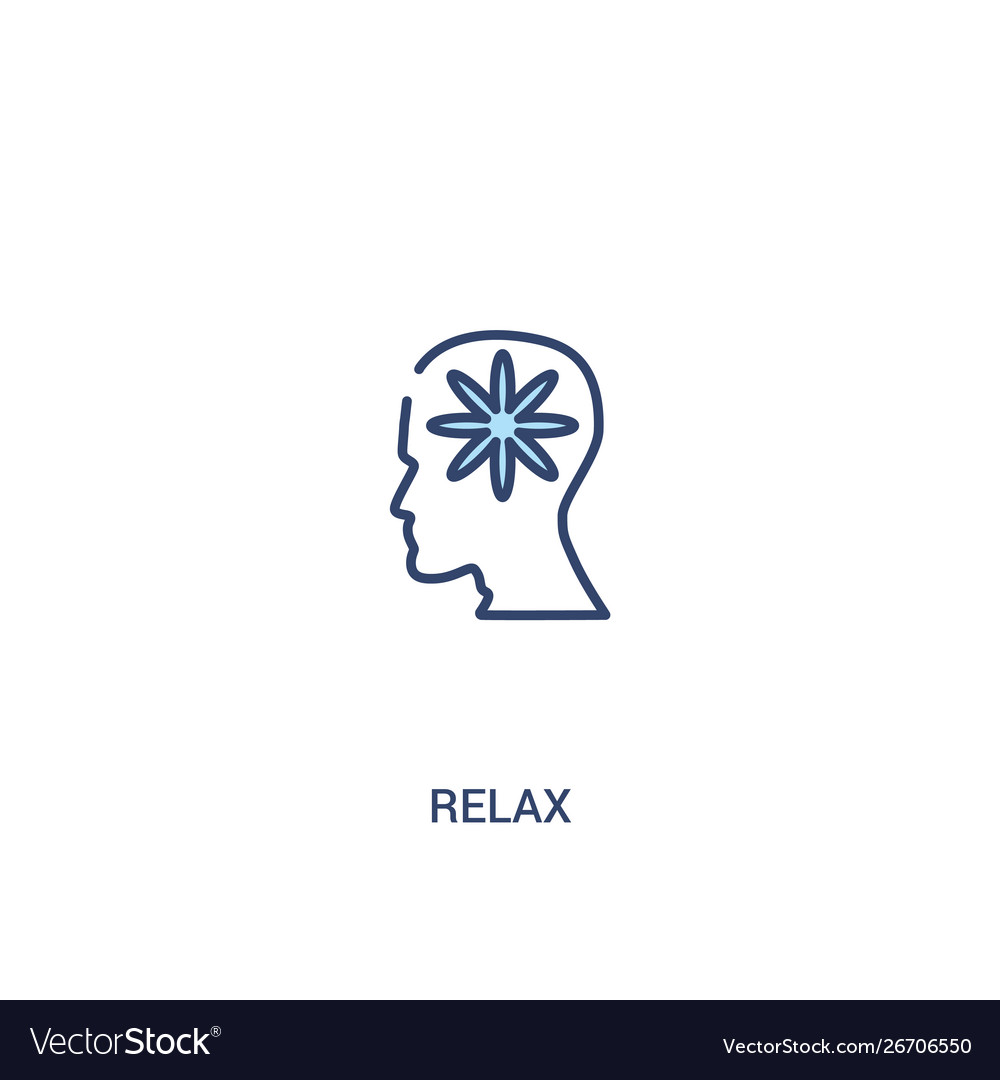 Relax concept 2 colored icon simple line element Vector Image