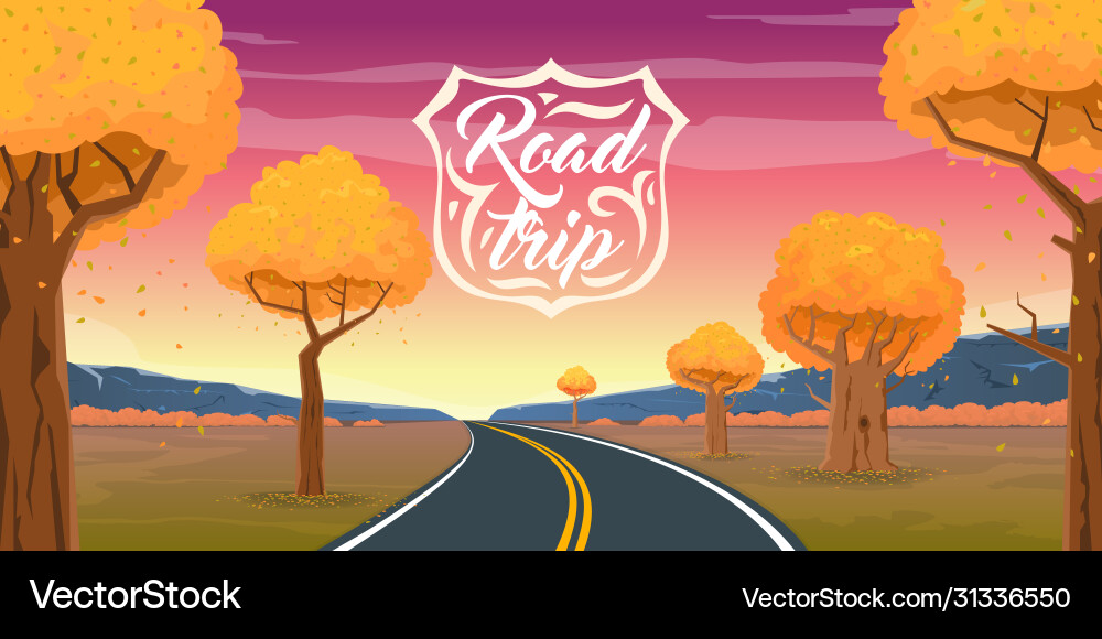 Road trip adventure banner Royalty Free Vector Image