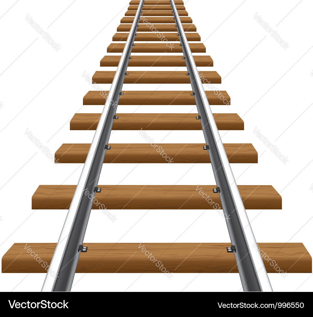 Wooden Railway Tracks Royalty Free Vector Image