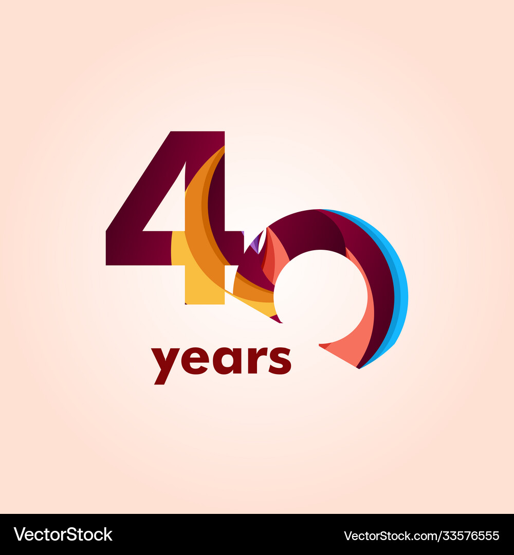40 year anniversary elegant number template design