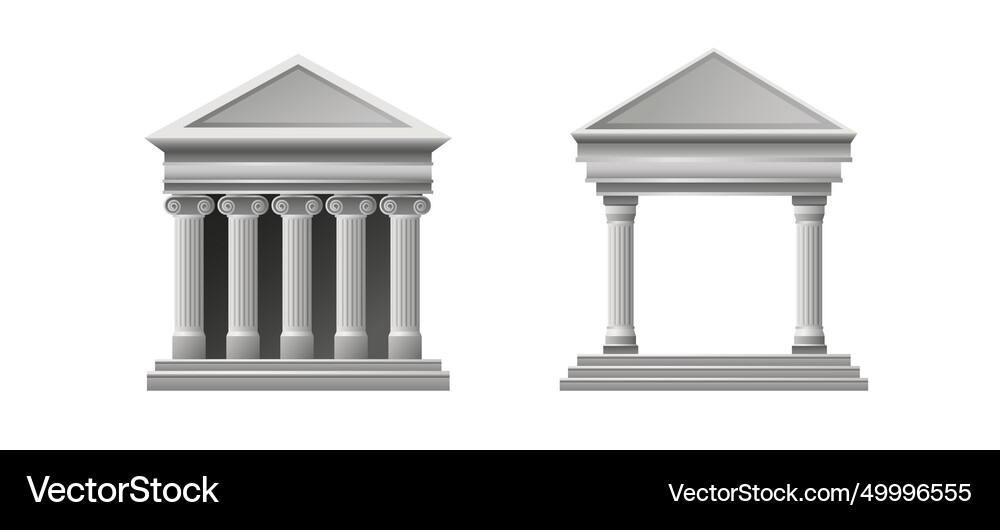 Ancient greek and roman temples set Royalty Free Vector