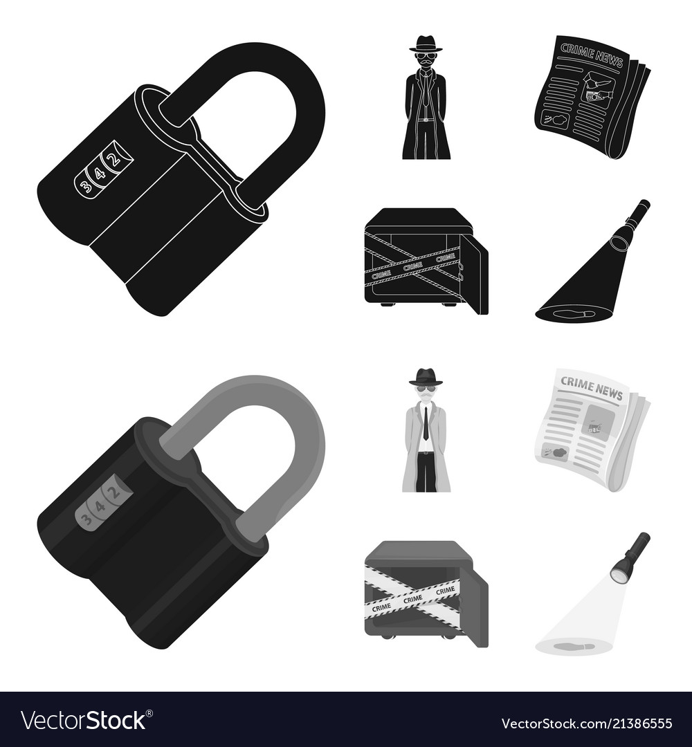 Coded lock the appearance of detective Royalty Free Vector