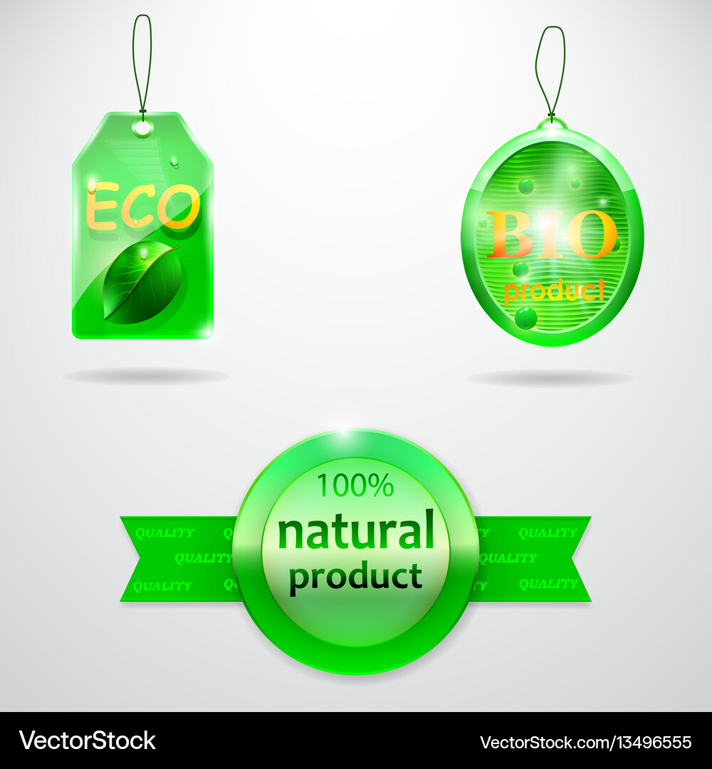 Collection-of-3-bio-labels Royalty Free Vector Image